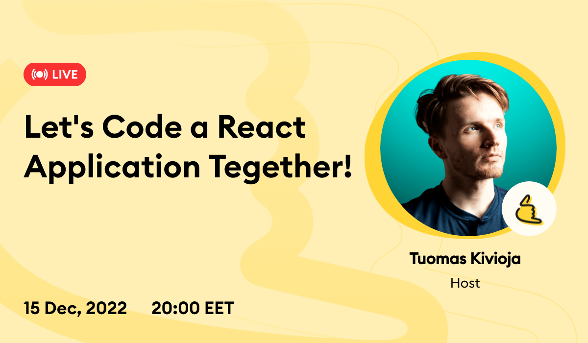 Let's Code a React Application Tegether! stream with Tuomas Kivioja